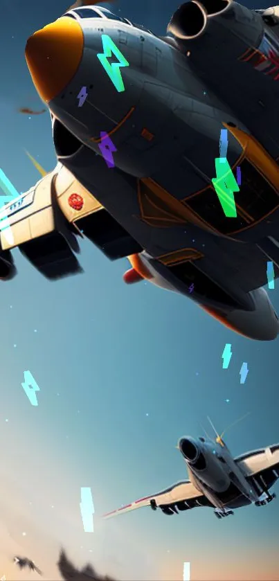 Colorful Fighter Jet Design - free download