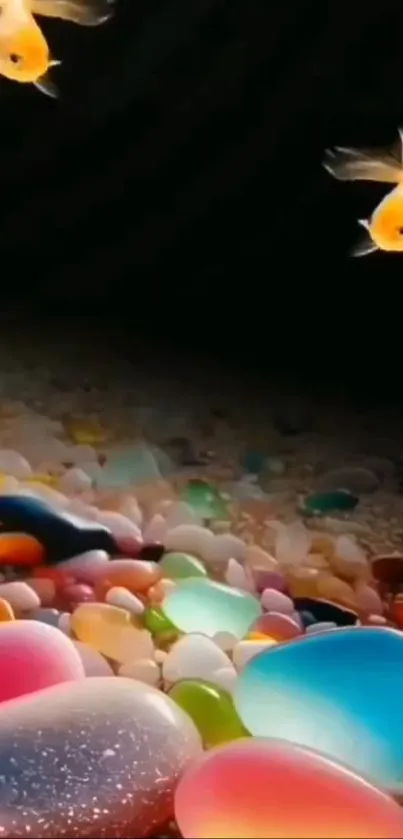 Colorful Fish and Pebbles Wallpaper - free download