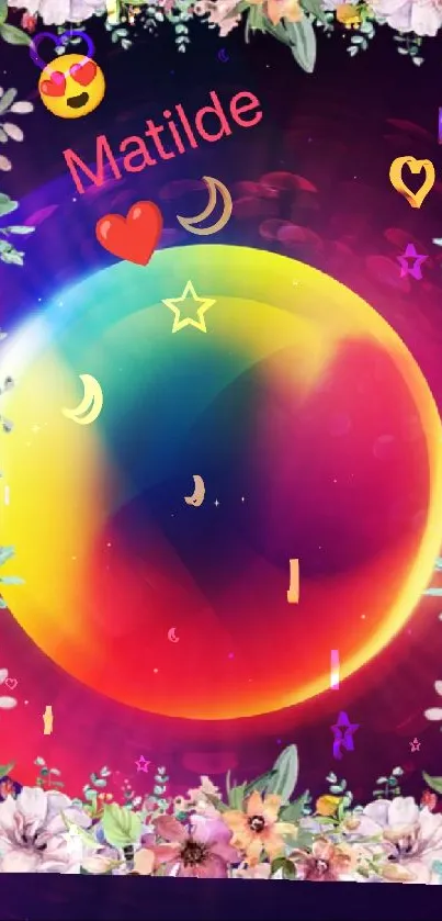 Colorful Floral Orb Wallpaper - free download