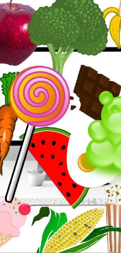 Colorful Food Collage Wallpaper - free download