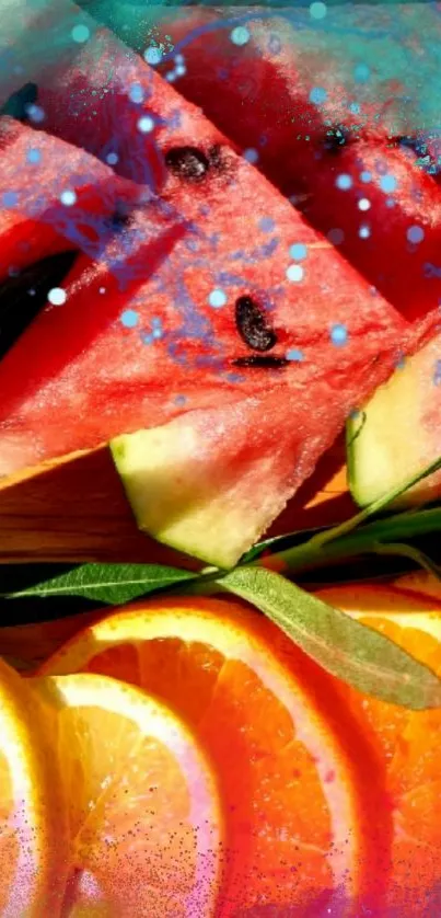 Colorful Fruit Vibes Wallpaper - free download