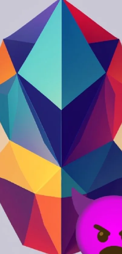 Colorful Geometric Devil Emoji - free download