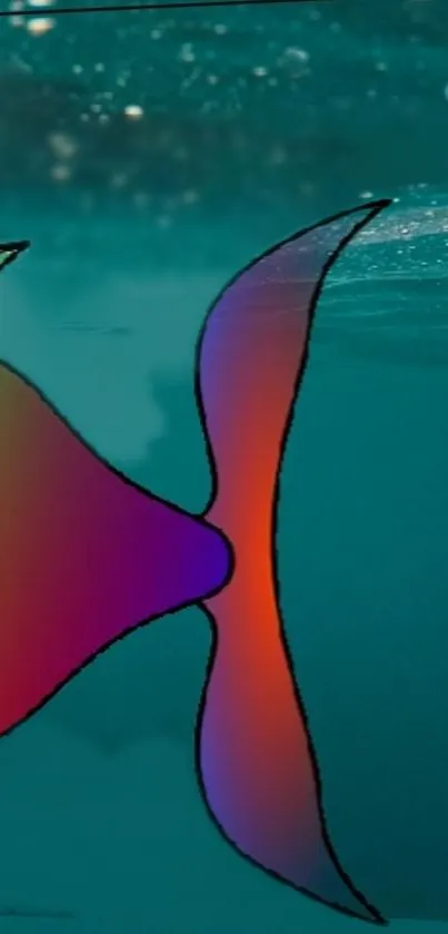Colorful Gradient Fish Wallpaper - free download