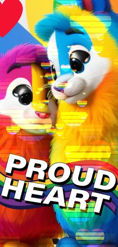 Colorful Heart Furry Friends - free download