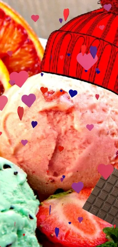 Colorful Ice Cream Collage Art - free download