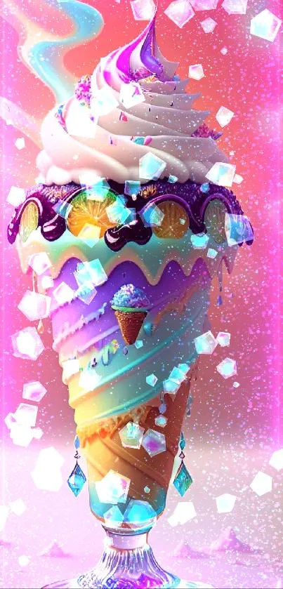 Colorful Ice Cream Fantasy Art - free download