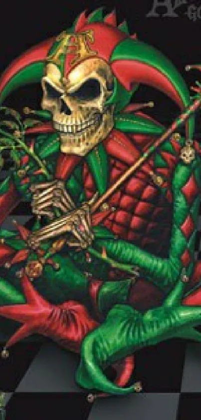 Colorful Jester Skull Art - free download