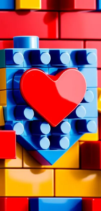 Colorful Lego Heart Wallpaper - free download