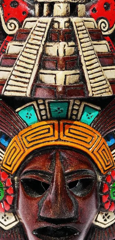 Colorful Mayan Mask Art - free download
