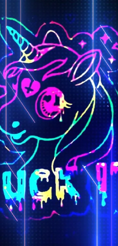 Colorful Neon Unicorn Wallpaper - free download