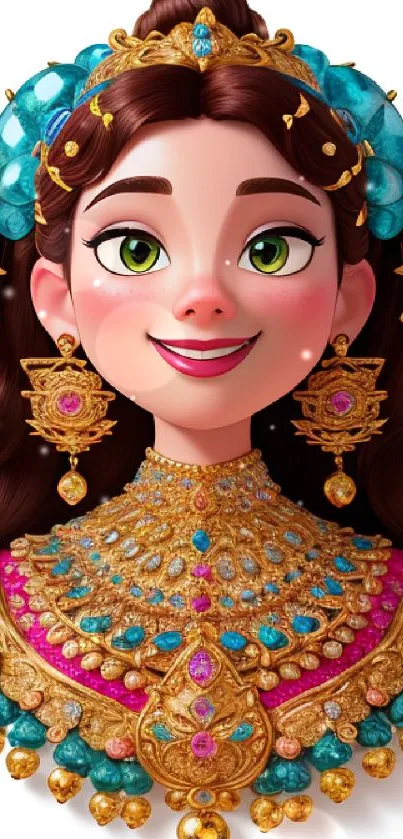 Colorful Princess Cartoon Wallpaper - free download