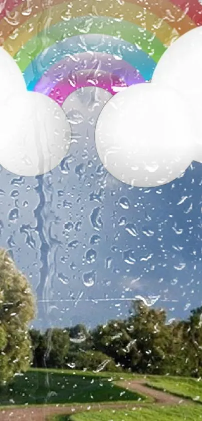 Colorful Rainbow Rain Wallpaper - free download