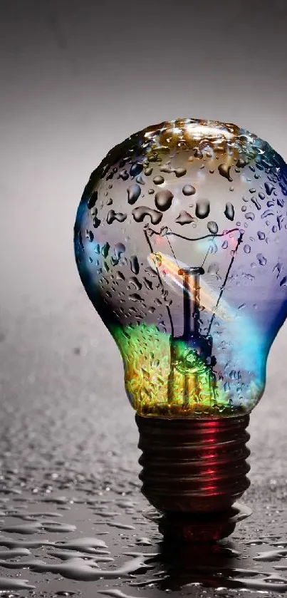 Colorful Raindrop Lightbulb Wallpaper - free download