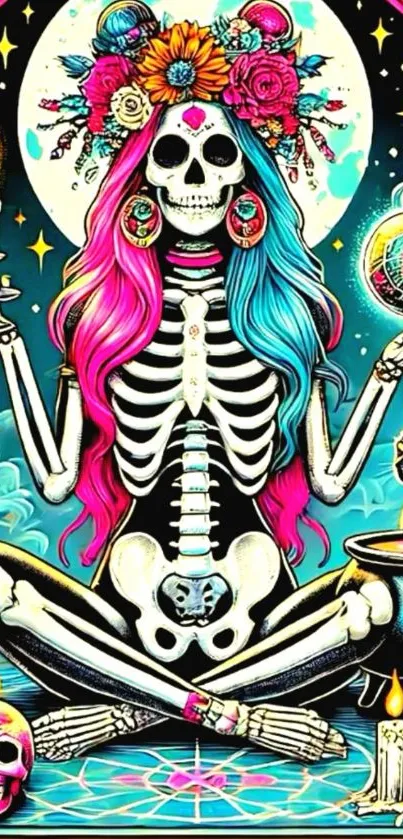 Colorful Skeleton Art Wallpaper - free download