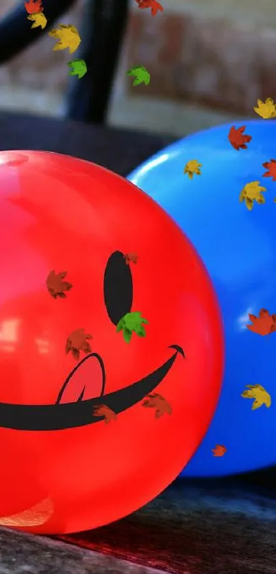 Colorful Smiley Balloons Wallpaper - free download
