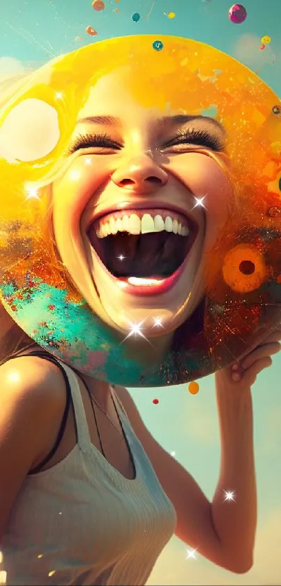 Colorful Smiling Art Face - free download