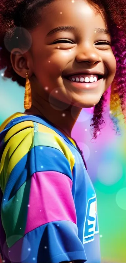 Colorful Smiling Girl Wallpaper - free download