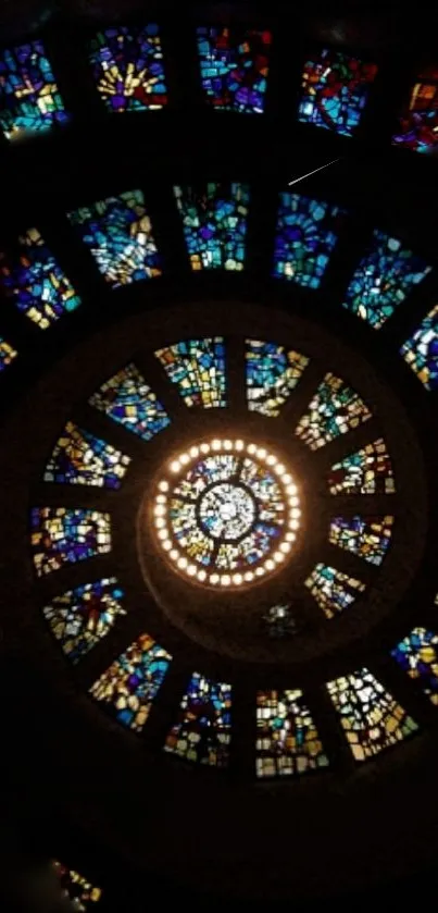 Colorful Spiral Stained Glass - free download