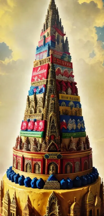 Colorful Tower Birthday Cake - free download