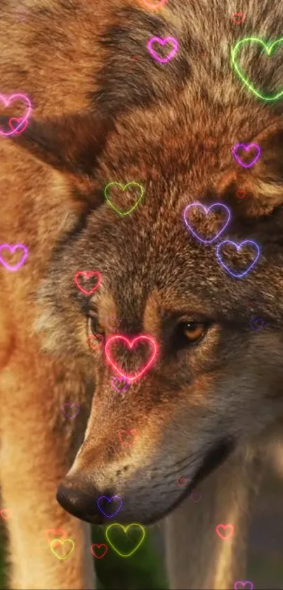 Colorful Wolf Heart Wallpaper - free download