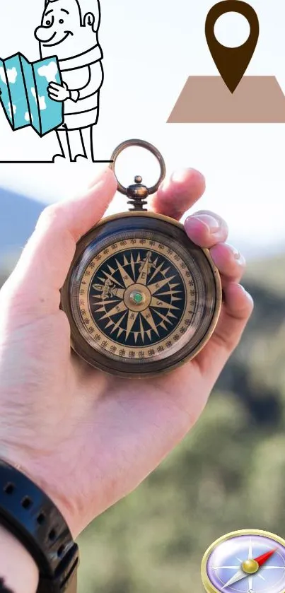 Compass Adventure Mobile Wallpaper - free download