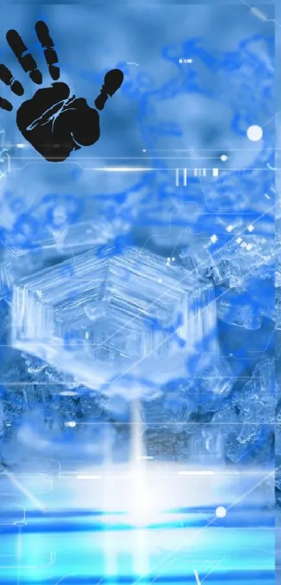 Cool Blue Ice Handprint Art - free download