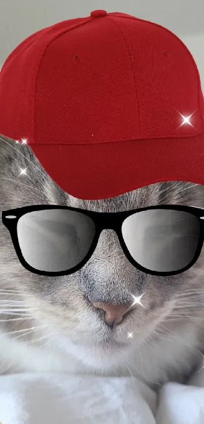 Cool Cat in Red Cap - free download