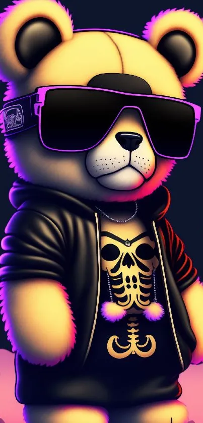 Cool Teddy in Sunglasses Wallpaper - free download