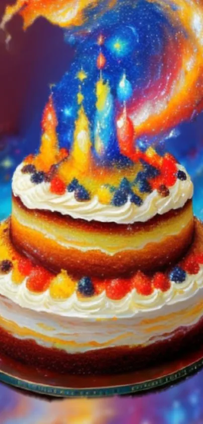 Cosmic Cake Art Wallpaper - free download