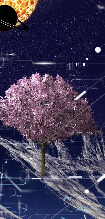 Cosmic Cherry Blossom Wallpaper - free download