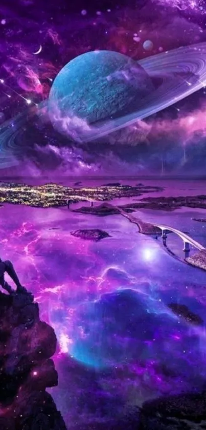 Cosmic Dreamscape Mobile Wallpaper - free download
