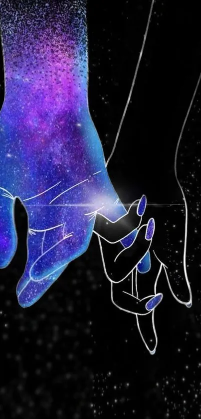 Galaxy Hand Holding Art - free download
