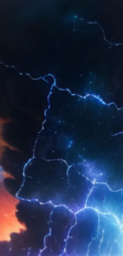 Cosmic Lightning Storm Wallpaper - free download