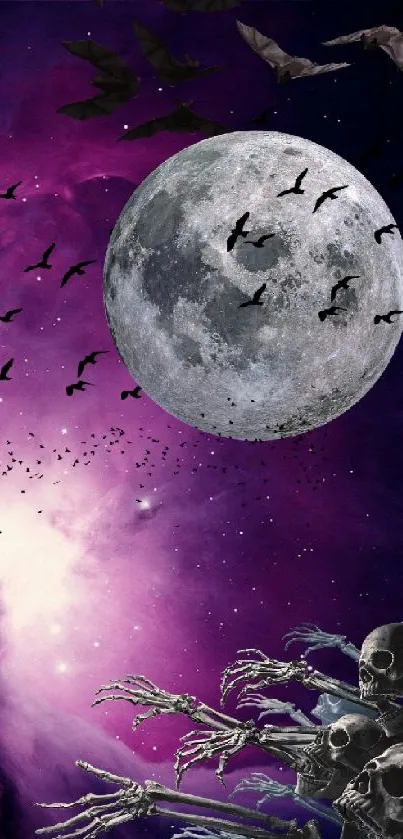 Cosmic Moon and Skeleton Art - free download