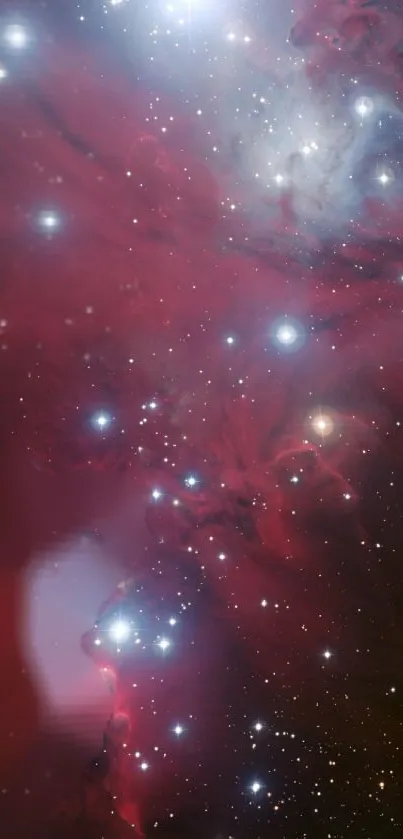 Cosmic Space Red Nebula Wallpaper - free download