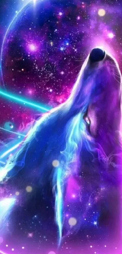 Cosmic Wolf Galaxy Wallpaper - free download