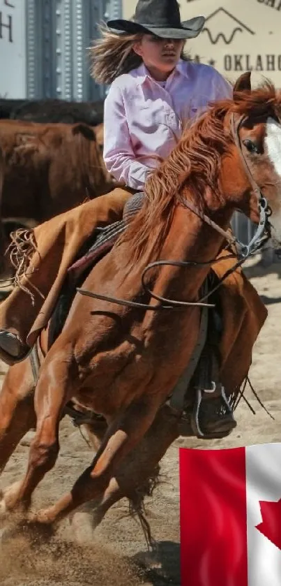 Cowgirl Rodeo Scene Wallpaper - free download
