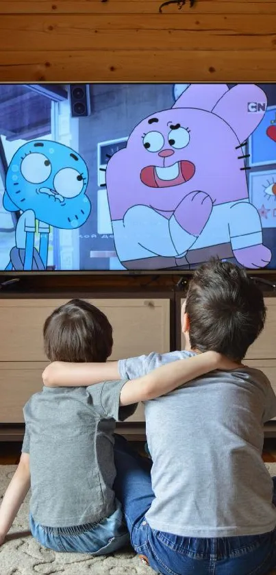 Cozy Cartoon Watching Scene - free download