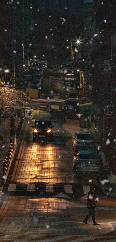 Cozy Night Street Scene Wallpaper - free download