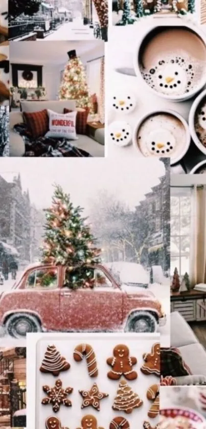 Cozy Winter Collage Wallpaper - free download