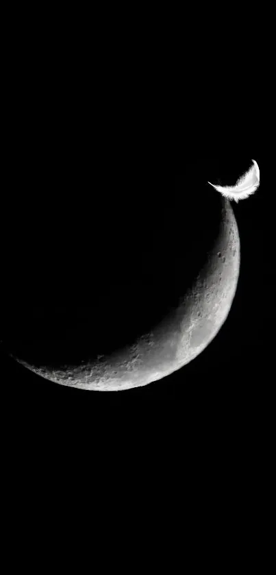 Crescent Moon Feather Art - free download