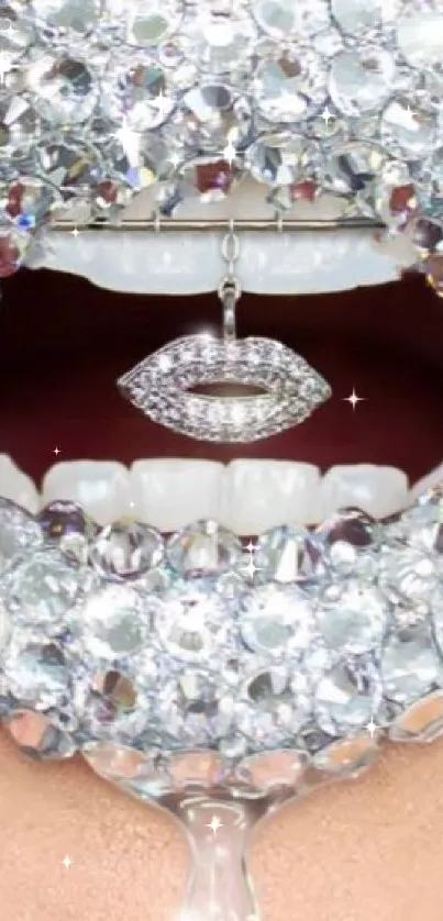 Crystal Adorned Lips Wallpaper - free download