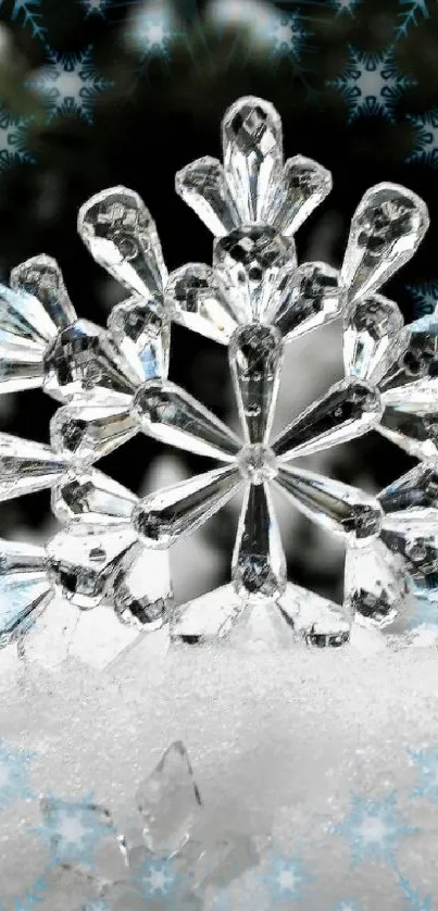Crystal Snowflake Pattern Wallpaper - free download