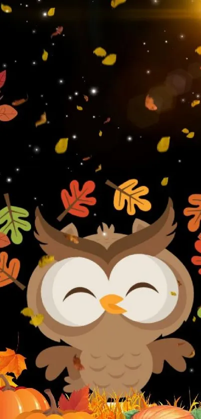 Cute Autumn Owl Wallpaper - free download