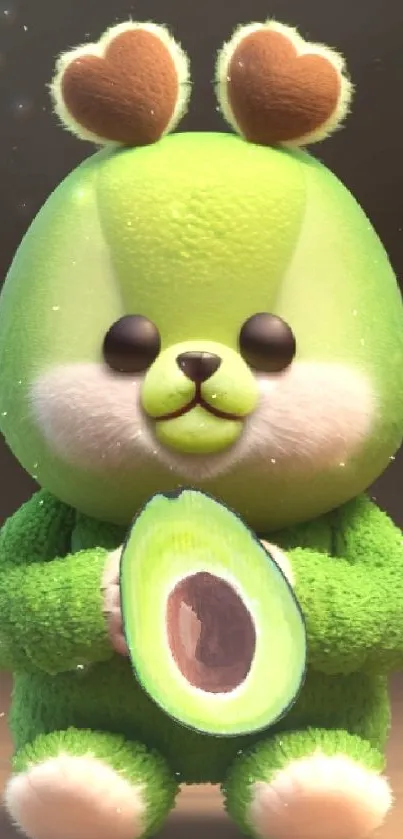 Cute Avocado Bear Wallpaper - free download