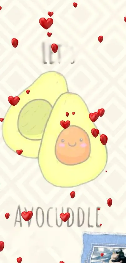 Cute Avocado Heart Wallpaper - free download