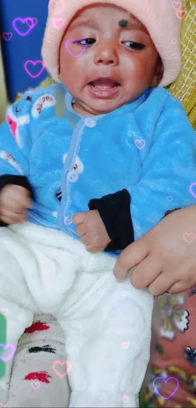 Cute Baby in Blue Onesie - free download