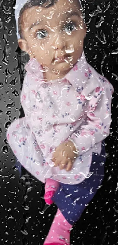 Cute Baby Raindrop Wallpaper - free download