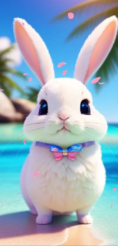 Cute Beach Bunny Wallpaper - free download
