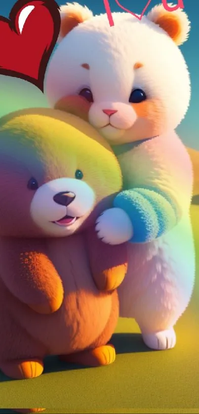 Cute Bear Love Wallpaper - free download